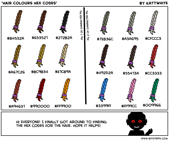  Hair Colours Hex Codes Bitstrips